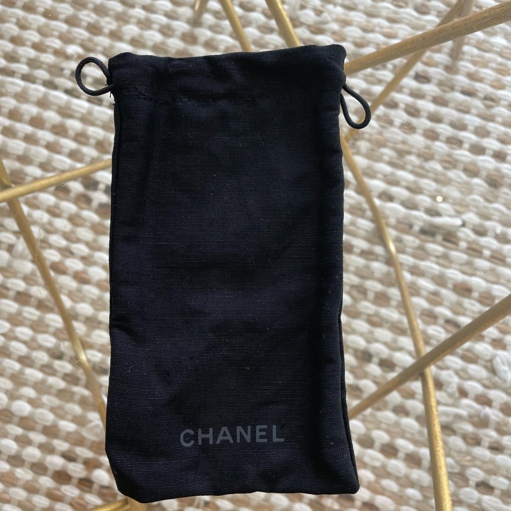Authentic Black Small Chanel Dust Bag With Draw String - Gem
